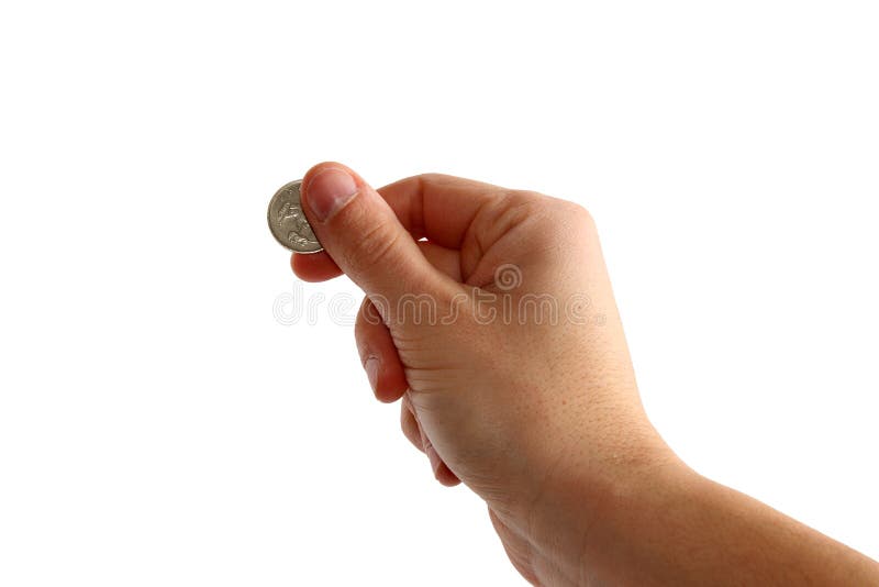 Person With A Coin In His Hand Stock Image - Image of finger, coin: 2027263