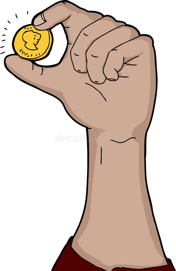 Hand Holding Coin stock vector. Illustration of rich - 32408143