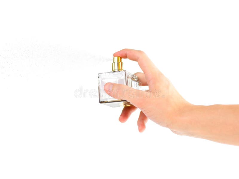 The Hand Holding the Cologne. Sprays Perfume Stock Photo - Image of ...