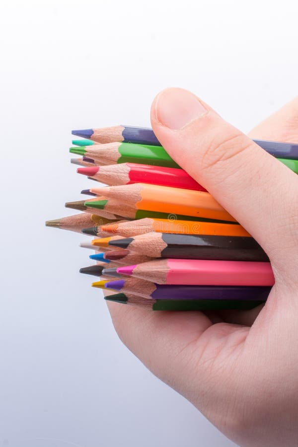 Color Pencils on a White Background Stock Image - Image of business ...
