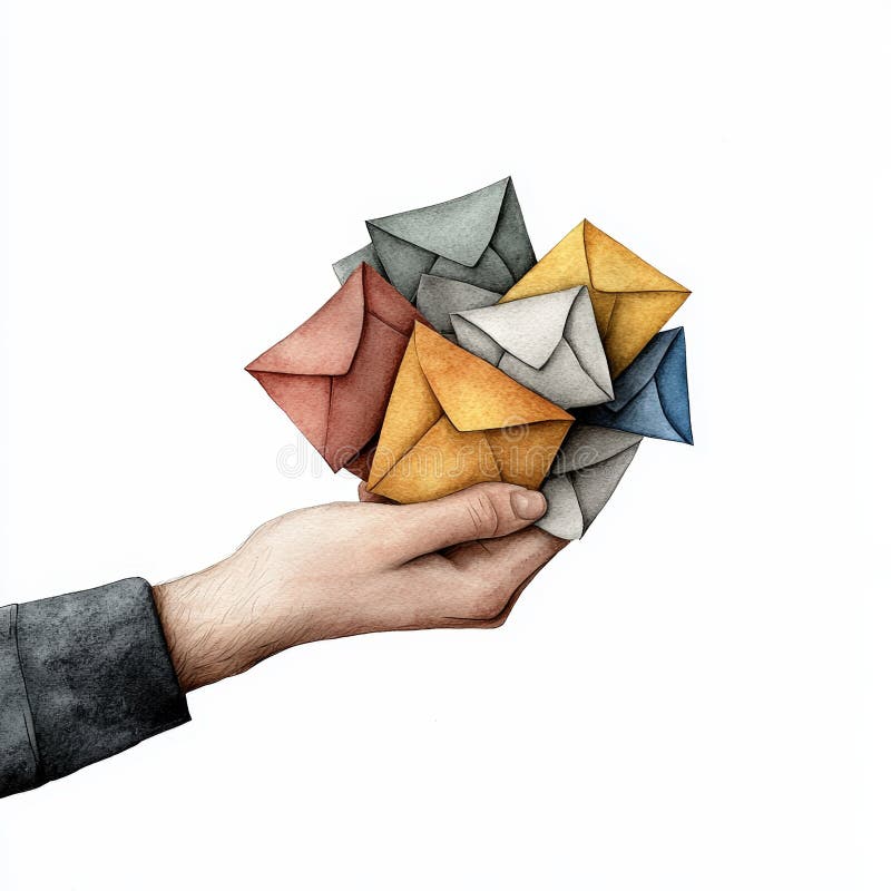 A Hand Holding a Colorful Assortment of Envelopes Symbolizing ...
