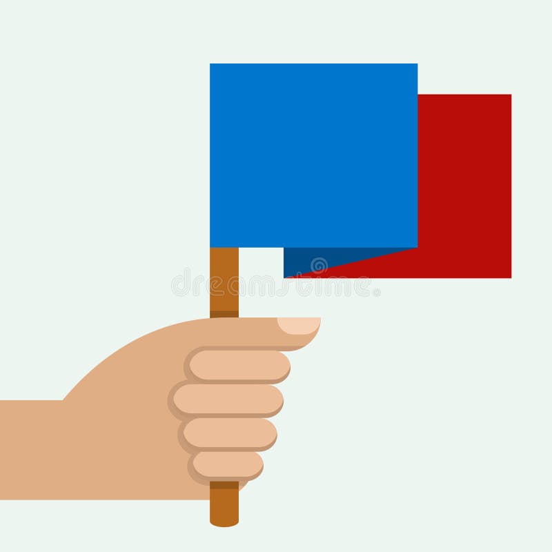 Hand Holding Colorful Flag, Vector Illustration Stock Vector ...