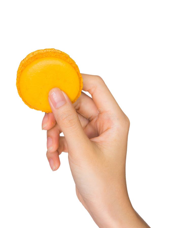 Hand Holding Colorful Macarons Stock Photo - Image of turquoise, blue ...