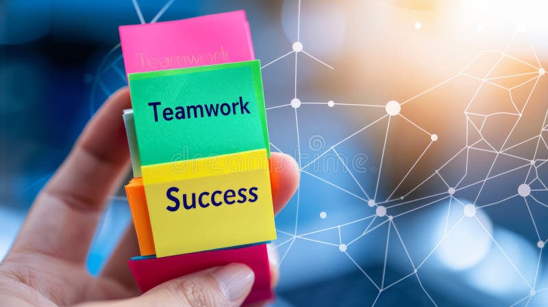 Teamwork and Success Hand Collaboration with Network Connections Hand ...