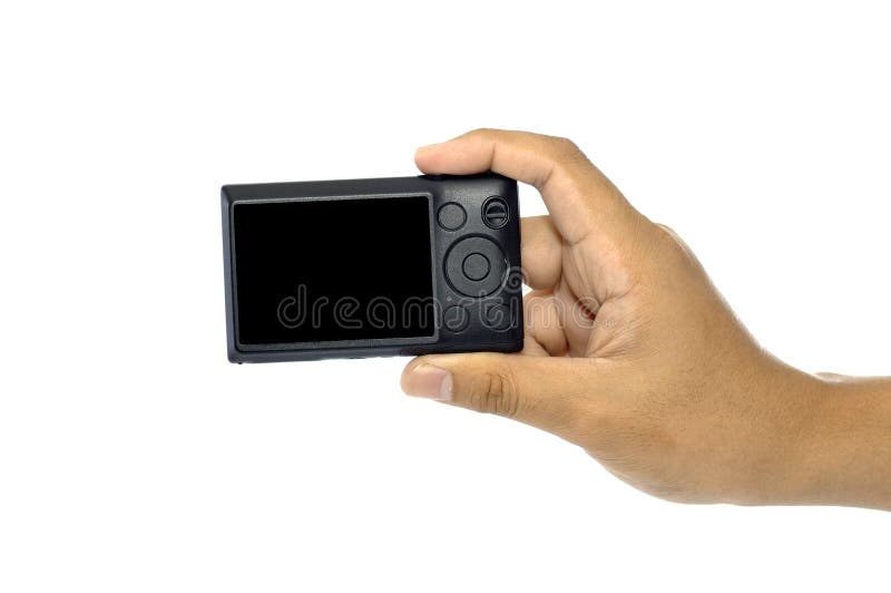 Hand Holding Digital Camera Rear View Stock Photo - Image of back ...