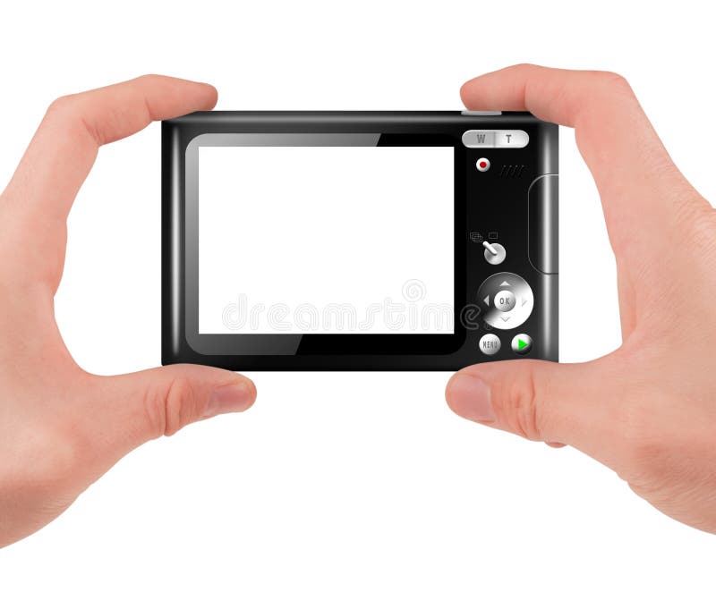 Hand Holding a Compact Digital Camera Stock Illustration - Illustration ...