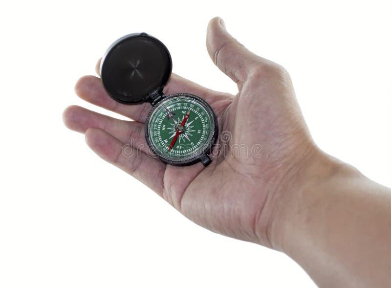 Hand holding a compass stock photo. Image of magnetic - 62622980