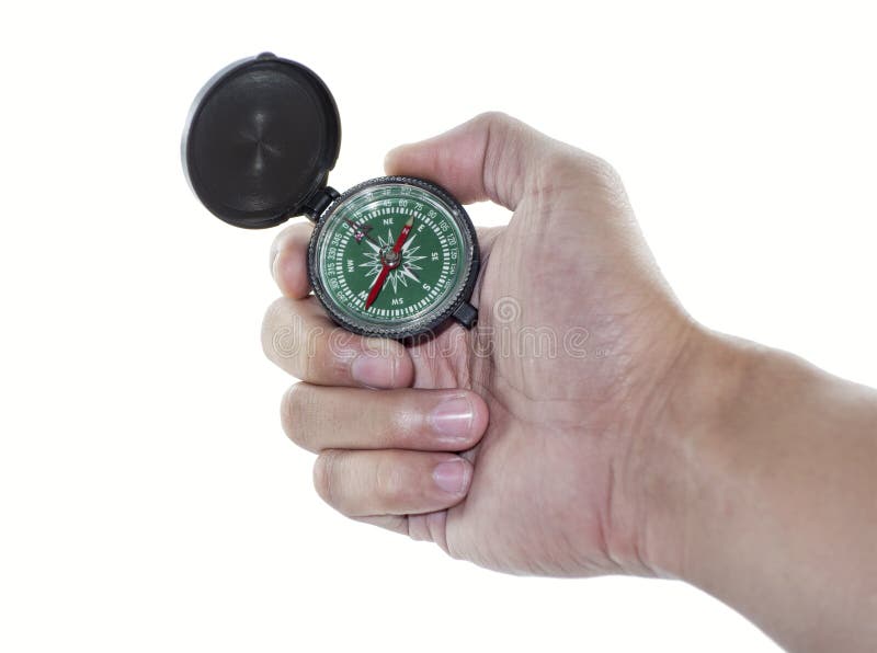 Hand holding a compass stock image. Image of plan, expedition - 62622983