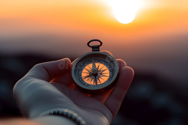 Compass Hand Holding Stock Illustrations – 246 Compass Hand Holding ...