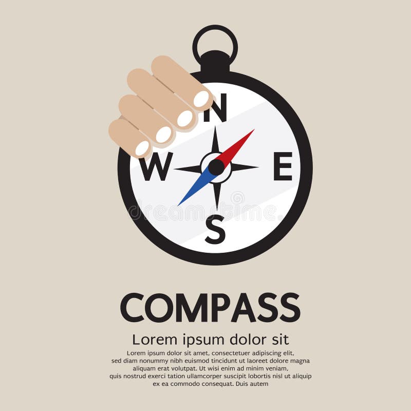 Hand Holding a Compass stock vector. Illustration of adventure - 38706123