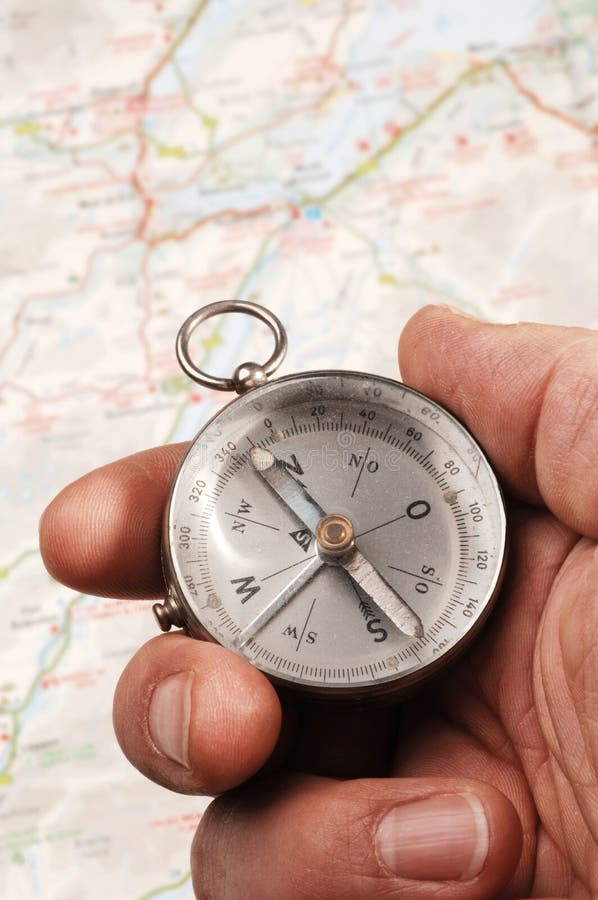 Old compass on map stock photo. Image of revival, navigation - 31059952