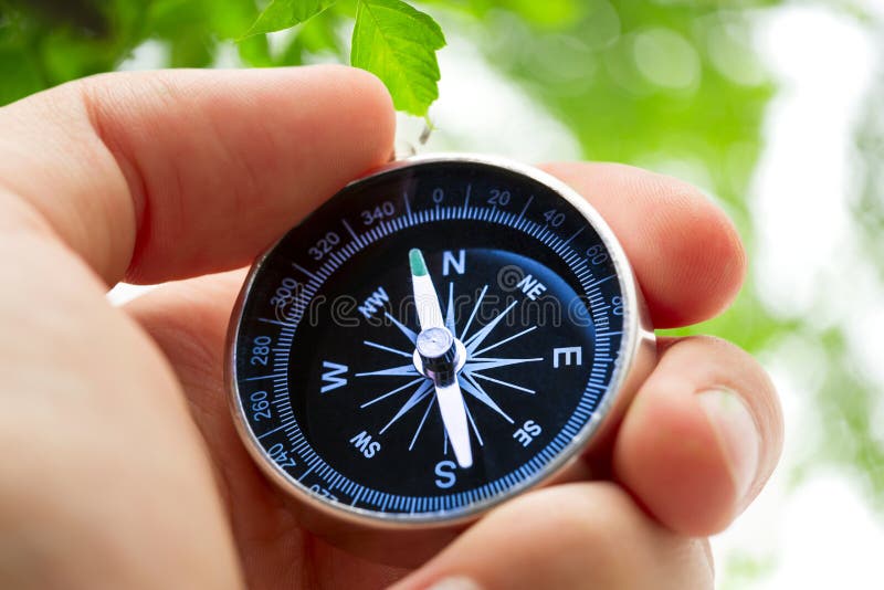 Hand holding compass stock image. Image of hand, equipment - 32718767