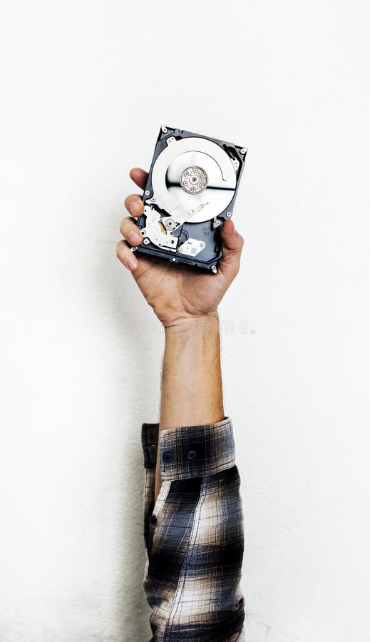 Hand Holding Computer Hard Disk Drive Isolated on White Stock Photo ...