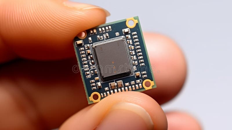 Hand Holding Computer Microchip on White, Tech Concept Stock Photo ...