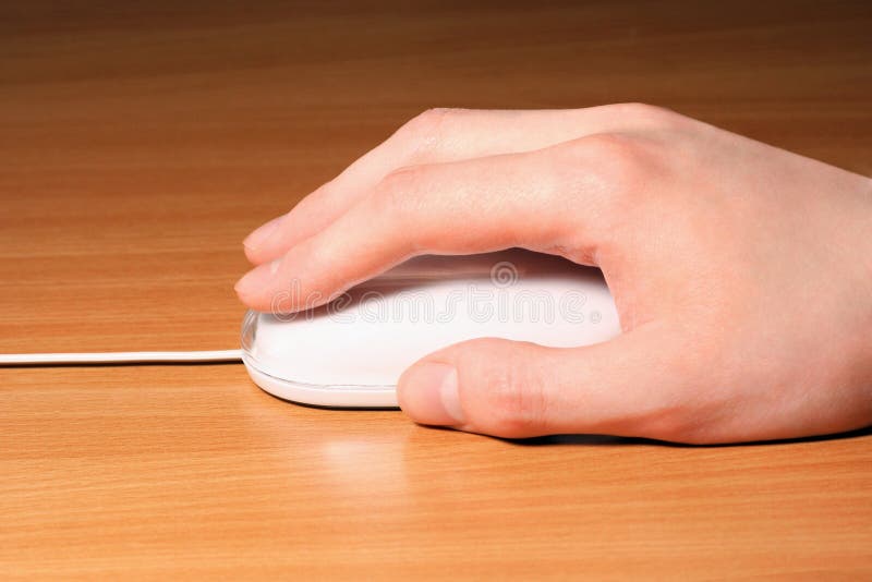 Hand Holding Computer Mouse Stock Photo - Image of operating, hand ...