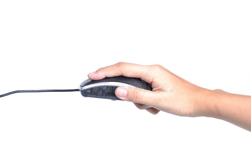 Hand Holding Computer Mouse Stock Photo - Image of button, press: 33615574