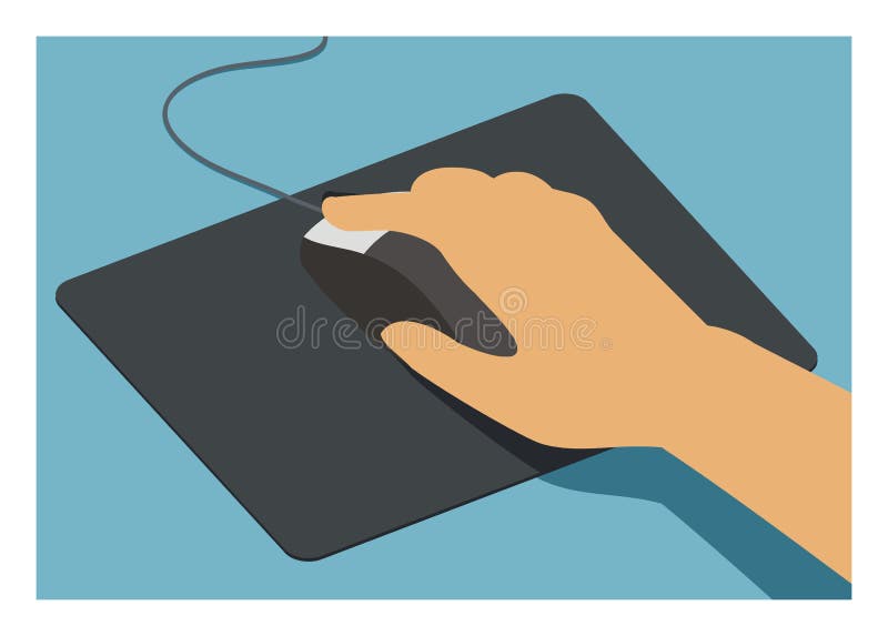 Hand Holding Computer Mouse. Simple Flat Illustration Stock Vector ...