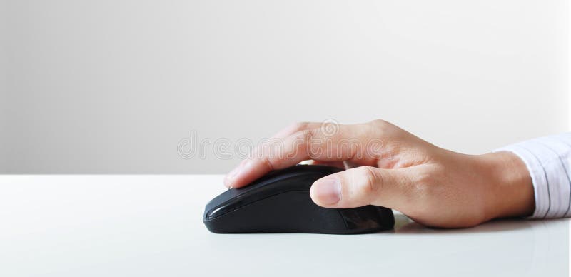 Hand Holding Computer Mouse. Technology Network Stock Photo - Image of ...