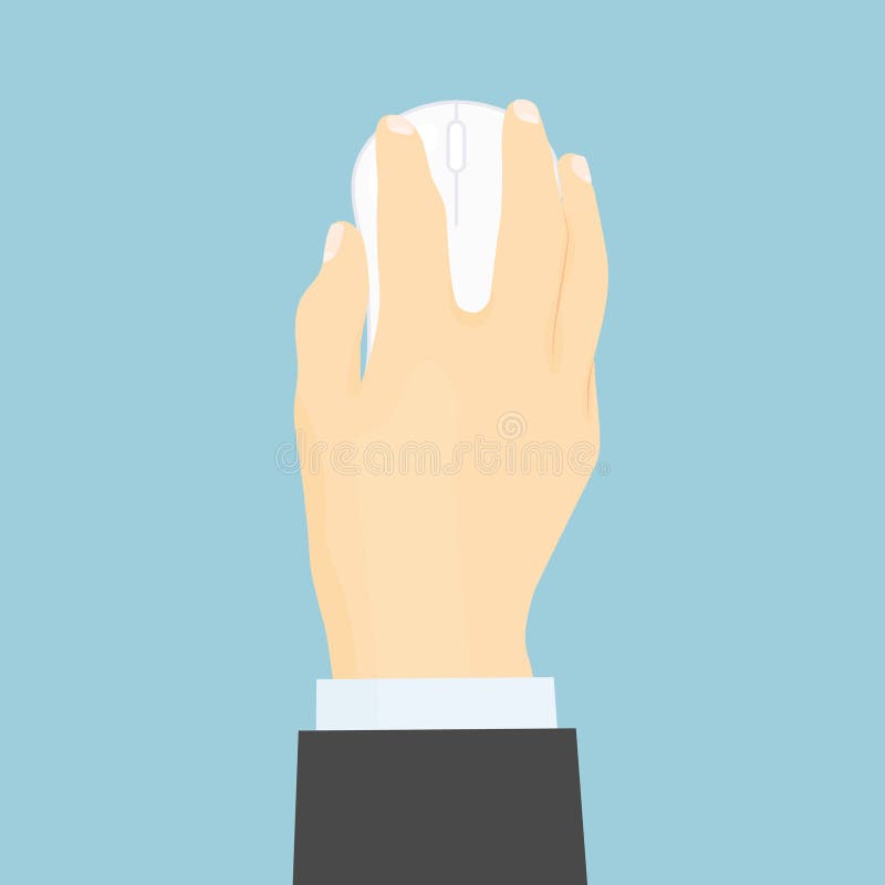 Hand Holding Computer Mouse Stock Vector - Illustration of online ...