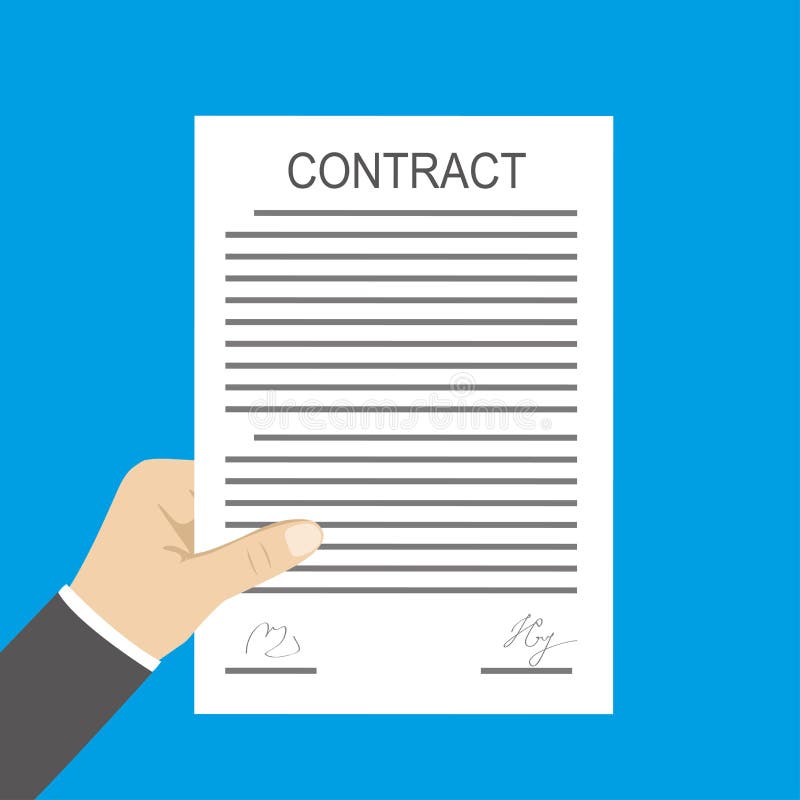Hand Holding Contract Document Stock Vector - Illustration of finance ...