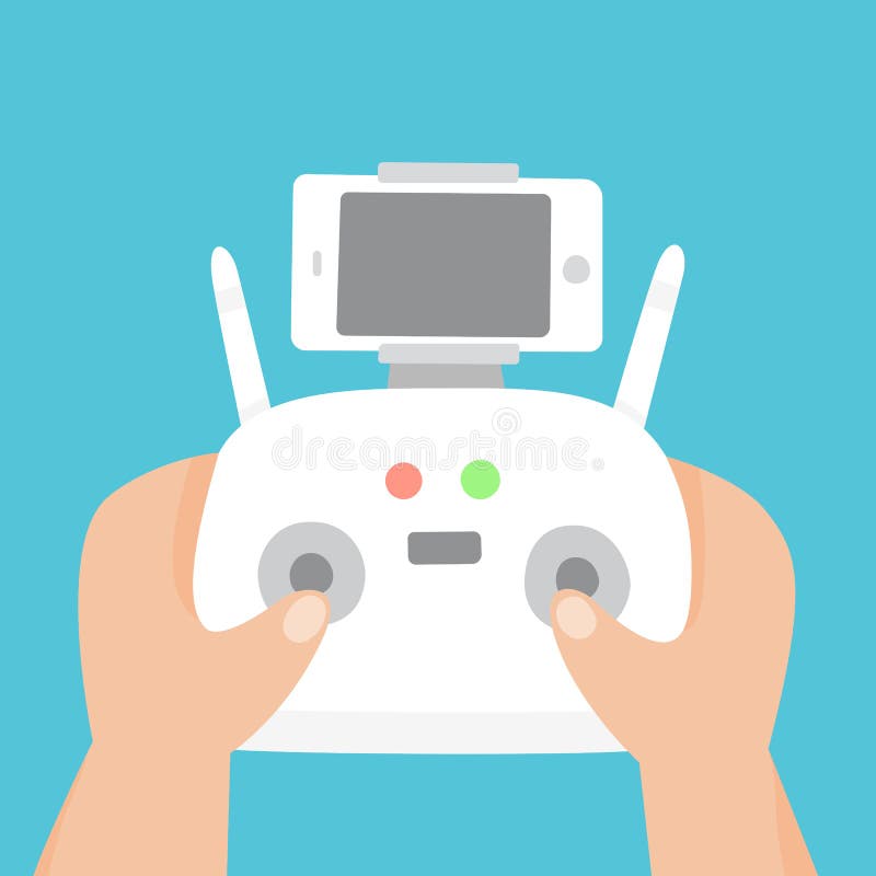 Hand Holding Control Joystick with Smartphone. Stock Vector ...