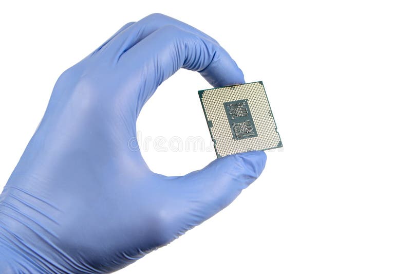 Hand Holding a CPU in Isolated White Blackground Stock Photo - Image of ...