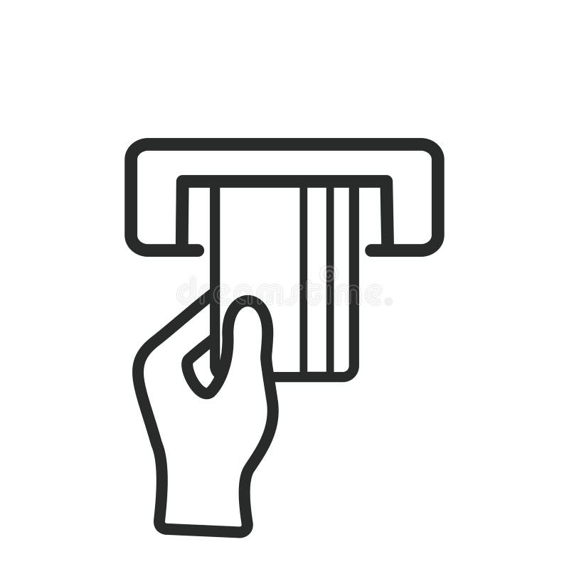 Hand Holding a Credit Card, Atm Icon Vector Illustration Stock Vector ...