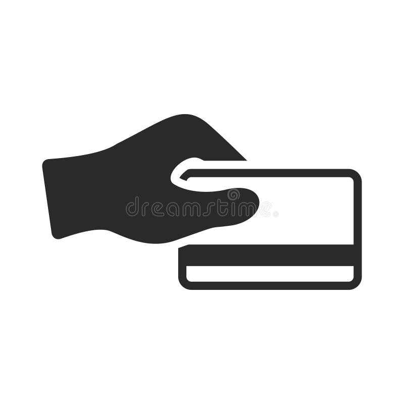 Hand Holding a Credit Card, Atm Icon Vector Illustration Stock Vector ...