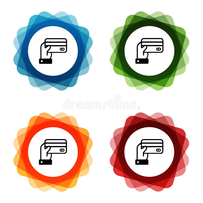 Hand Holding a Credit Card Icons. Eps10 Vector Stock Vector ...