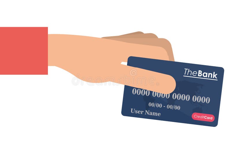 Hand Holding Credit or Debit Card Icon Stock Illustration ...