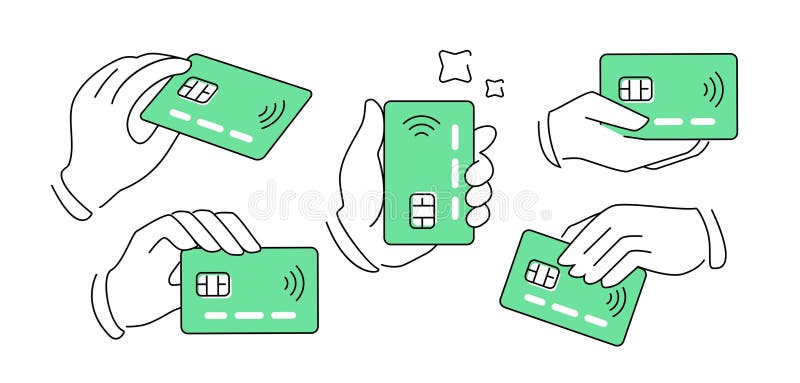 Hand Holding Credit or Debit Card for Payment. Online Purchase Stock ...