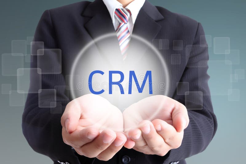 Hand holding CRM stock photo. Image of market, capital - 60180206