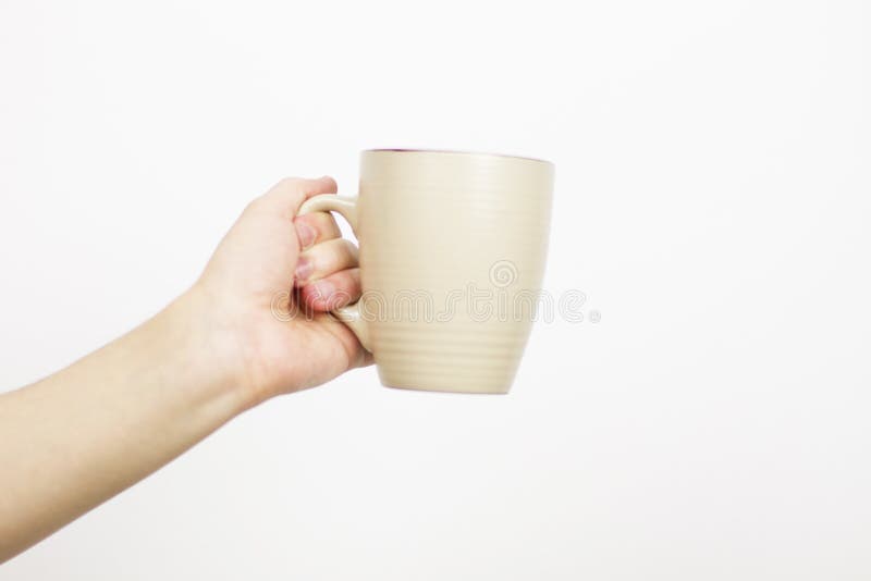 Hand Holding a Cup - Empty, Blank, Mock Up Stock Photo - Image of ...