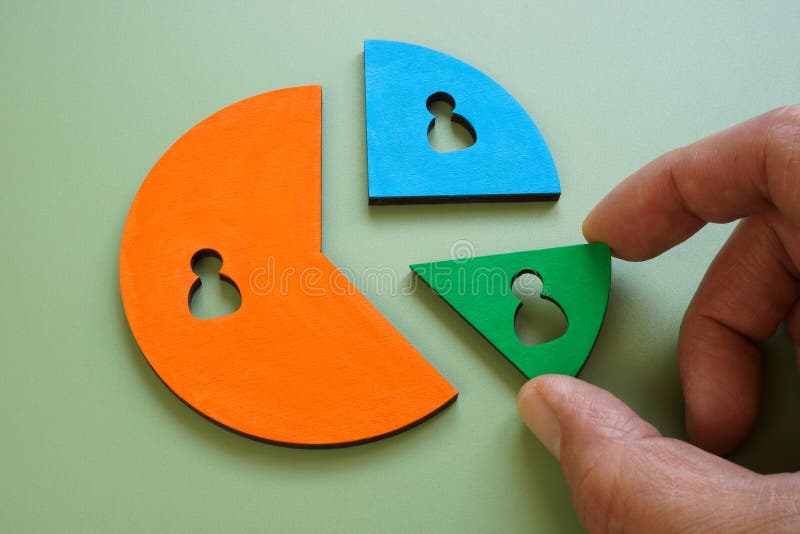 Hand Holding a Customer Chart Segment. Market Share and Client Analysis ...