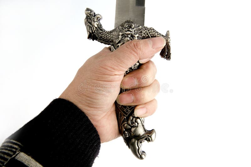 Hand holding dagger stock photo. Image of metal, grip - 7641354