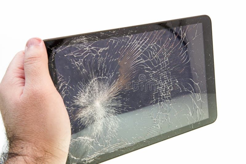 Hand Holding Damaged Tablet Stock Image - Image of electronic, phone ...