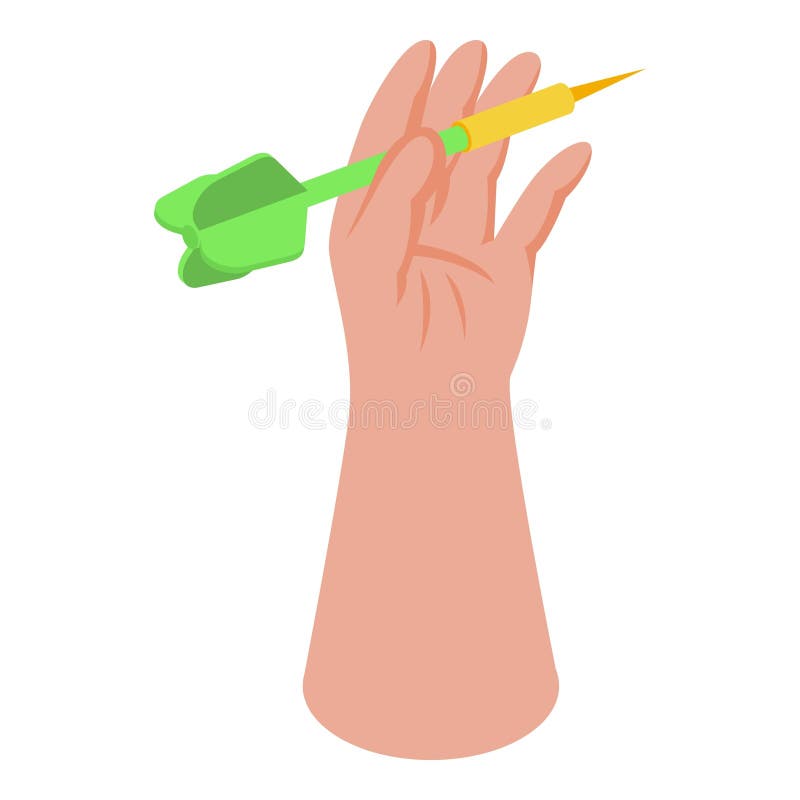 Hand Holding Dart Getting Ready To Aim at Target Stock Vector ...