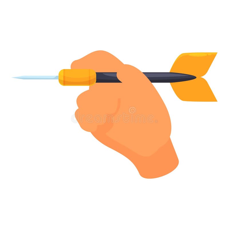 Hand Holding Dart for Playing Darts Game in Competition Stock Vector ...