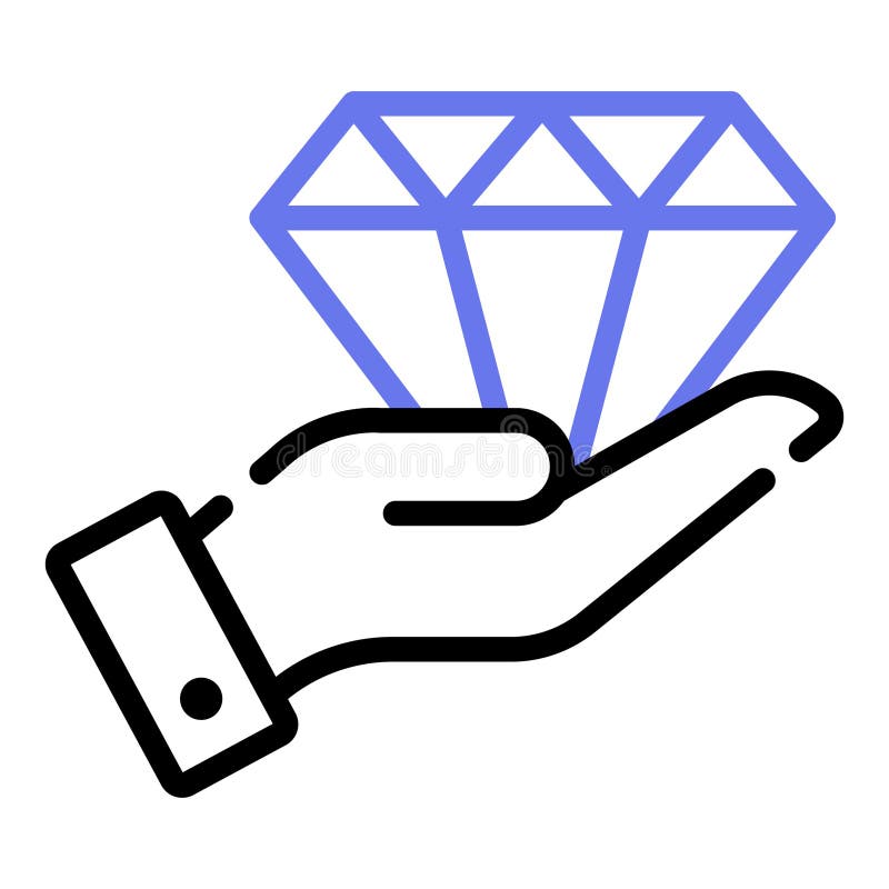 Hand Holding Diamond Denoting Value Concept Vector in Trendy Style ...