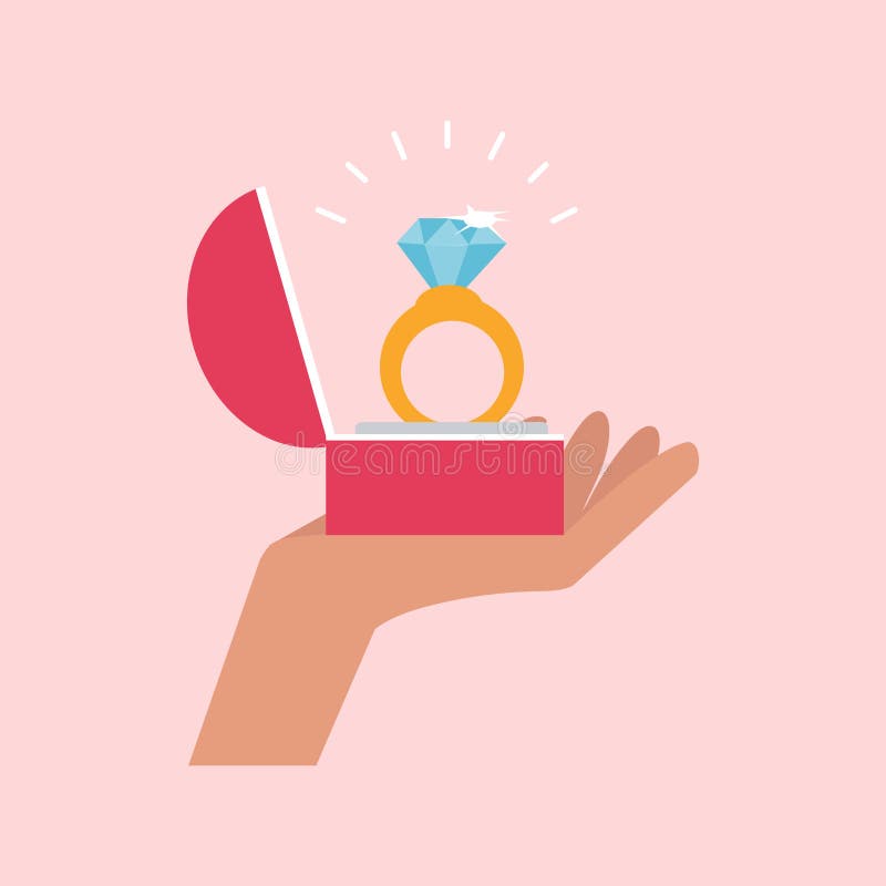 Hand Holding a Diamond Ring Vector Stock Vector - Illustration of ...