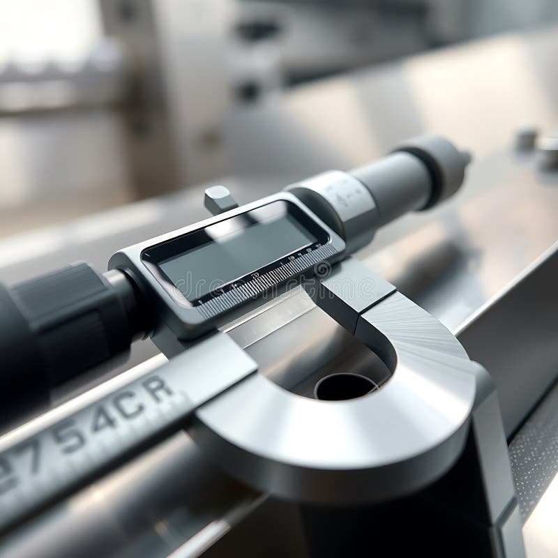 A Hand Holding a Digital Micrometer Measuring a Small Component on a ...