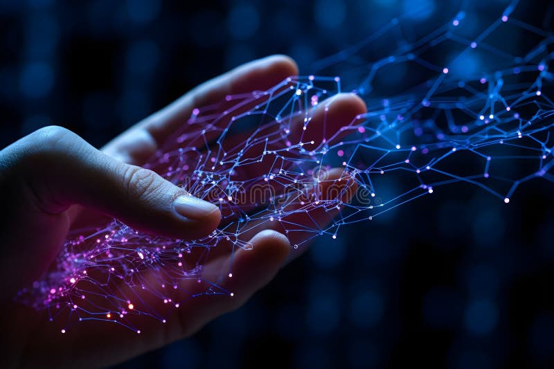 A Hand Holding a Digital Network Representing Artificial Intelligence ...