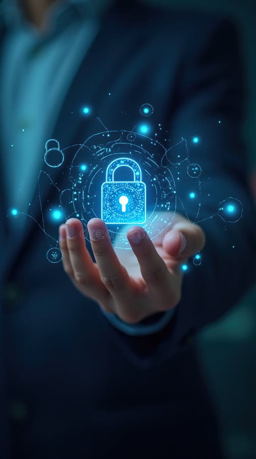 Advanced Cyber Security Encryption Laptop Concept Stock Image - Image ...