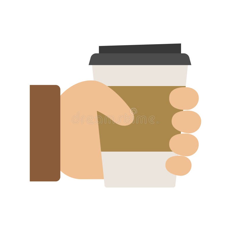Hand Holding Disposable Paper Cup. Take Away Stock Vector ...