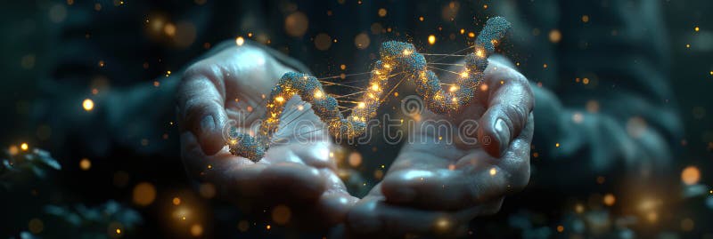 A Hand Holding a DNA Strand with a Glowing Effect Stock Illustration ... A Hand Holding a DNA Strand with a Glowing Effect Stock Illustration ...