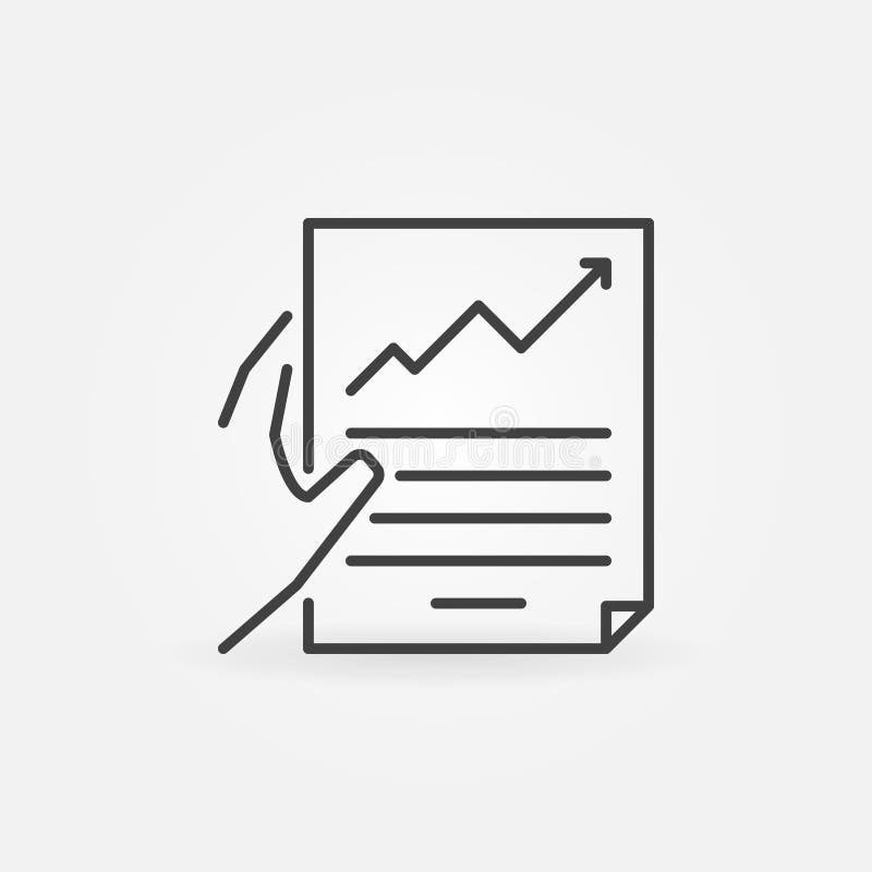 Hand Holding Document Vector Outline Icon Stock Vector - Illustration ...