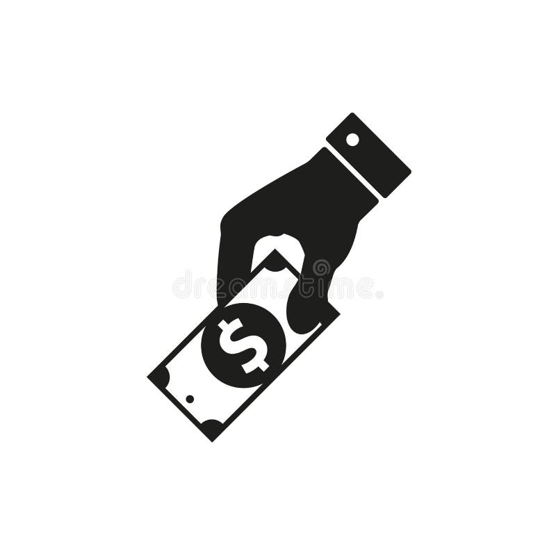 Hand Holding a Dollar Bill. Flat Vector Illustration Isolated on White ... Hand Holding a Dollar Bill. Flat Vector Illustration Isolated on White ...