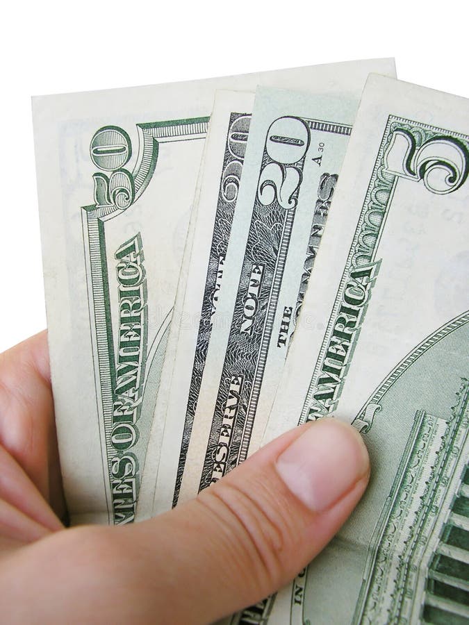 Hand holding dollar bills stock photo. Image of notes, hand - 185086