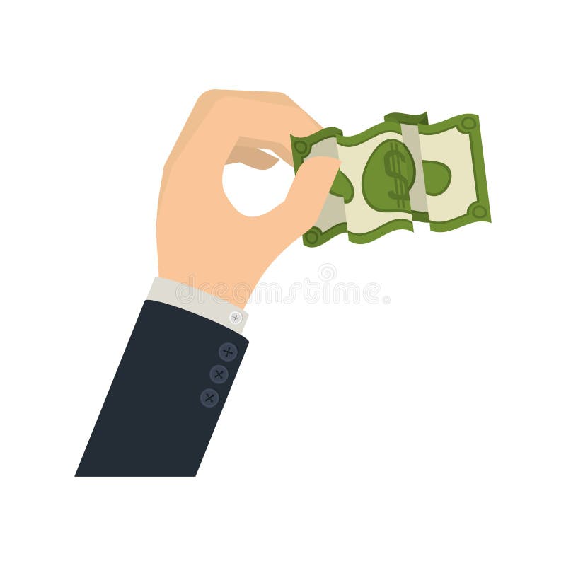 Hand Holding Dollar with Black Sleeve Stock Vector - Illustration of ...
