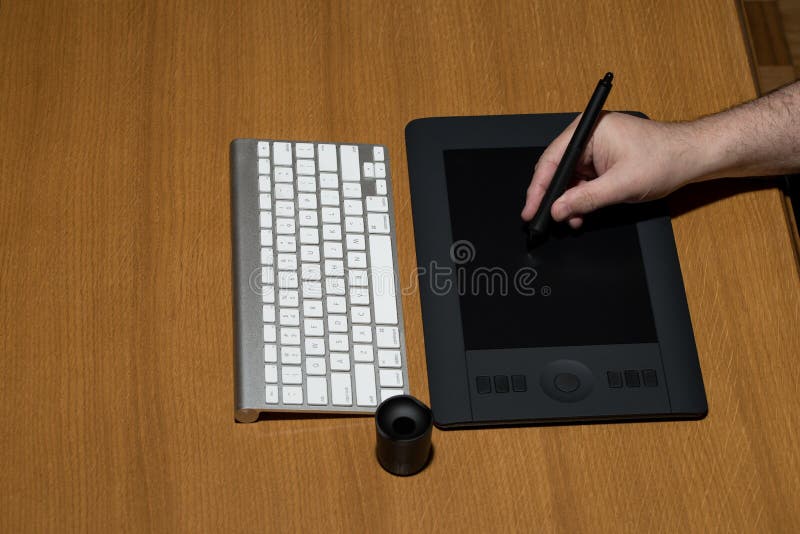 Hand Holding Drawing Tablet for Graphic Designer Stock Image - Image of ...
